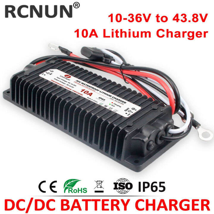 Waterproof 10-36V 12V 24V to 43.8V 10A DC to DC Battery Charger Fuse ...