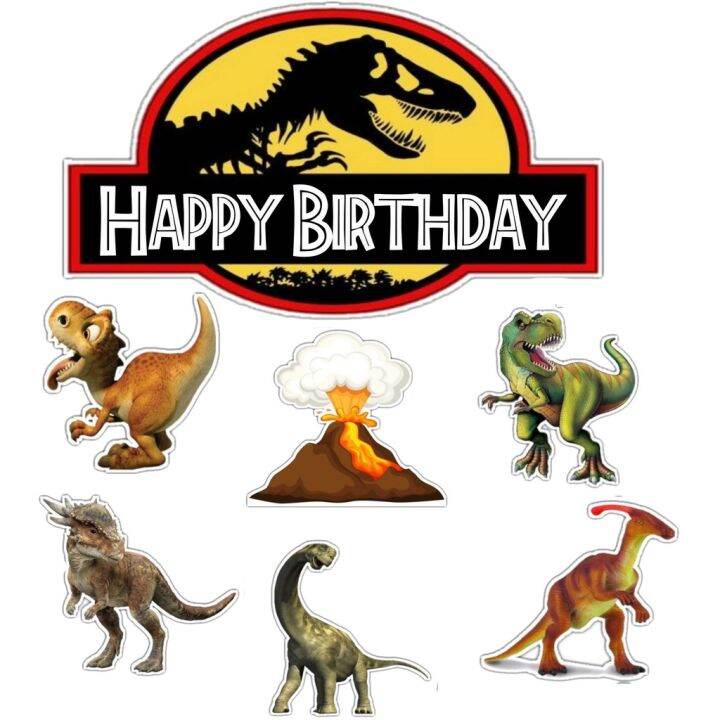 JUMBO HIASAN KUE JURASSIC PARK TOPPER CAKE TOPPER ULANG TAHUN TOPPER ...