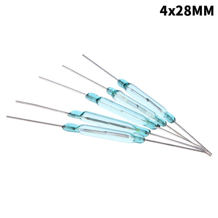 Sarawake 5pcs 4x28MM Green tube silver pin Reed Switch Sensor Normally ...