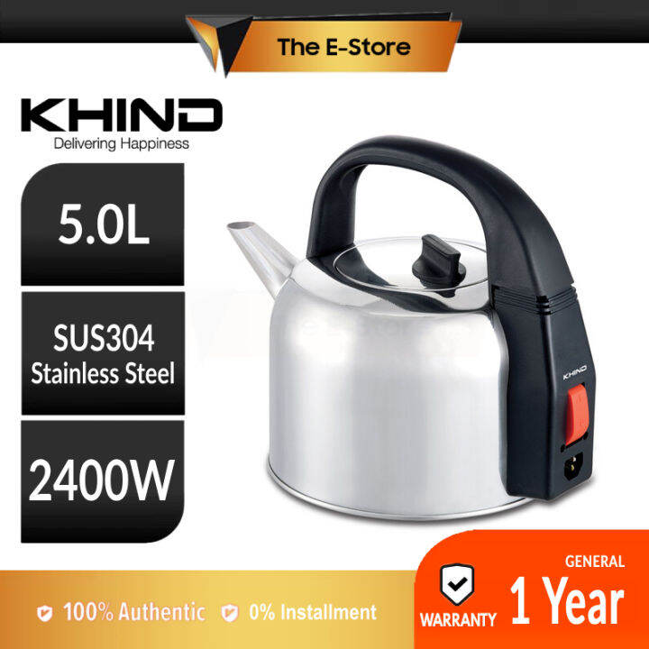 (Bubble Wrapping) Khind 5L Stainless Steel Kettle | EK502 (Cerek 电热水壶 ...