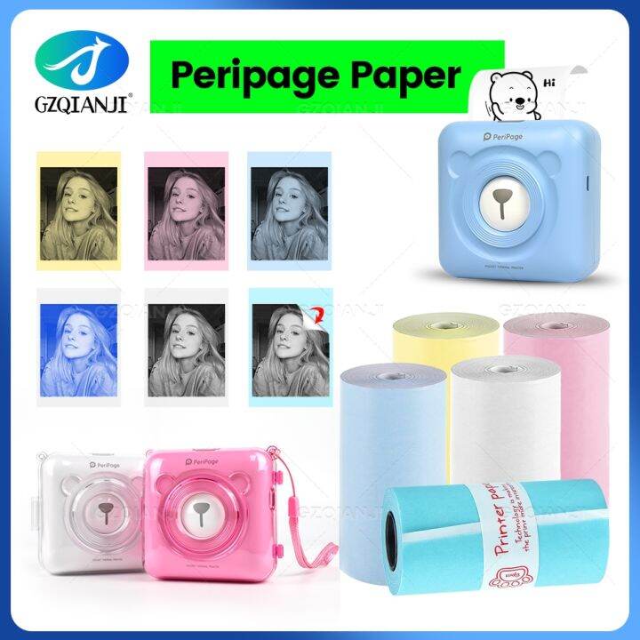 Peripage A6 Paper Roll Thermal label Sticker Photo Paper White Color ...