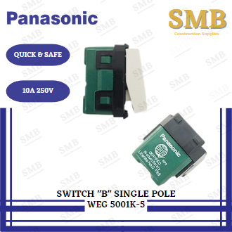 Panasonic - Switch "B" Single Pole, Quick Connect Terminal Wide Series ...