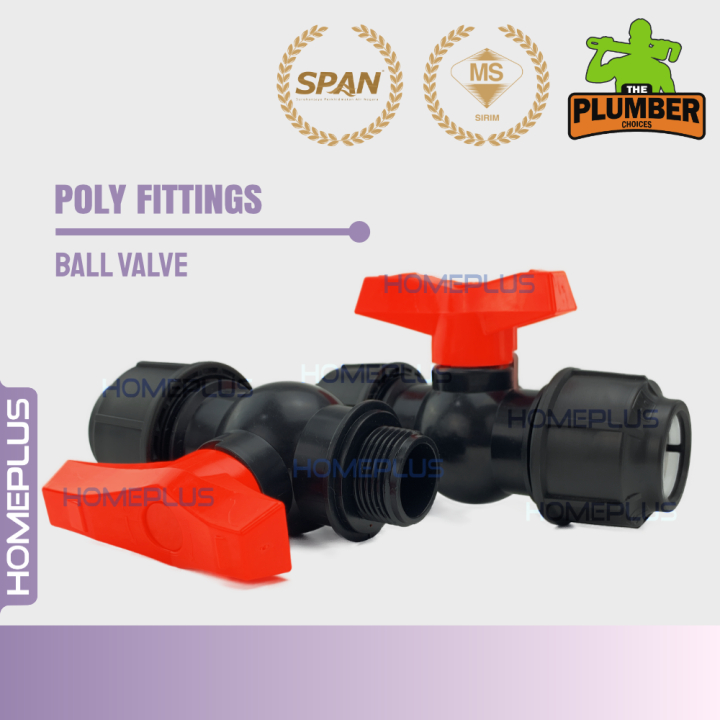 Homeplus HDPE PP Sirim Span Ball Valve Poly Fitting Fittings Pipe Connector Equal Socket ...