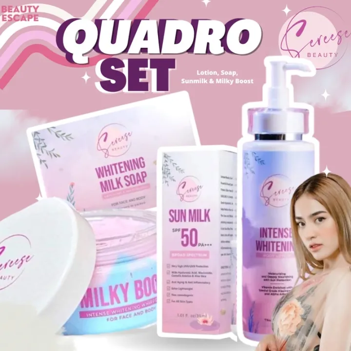 Sereese Beauty Set Quadro Set Milky boost Whitening lotion Milk soap ...