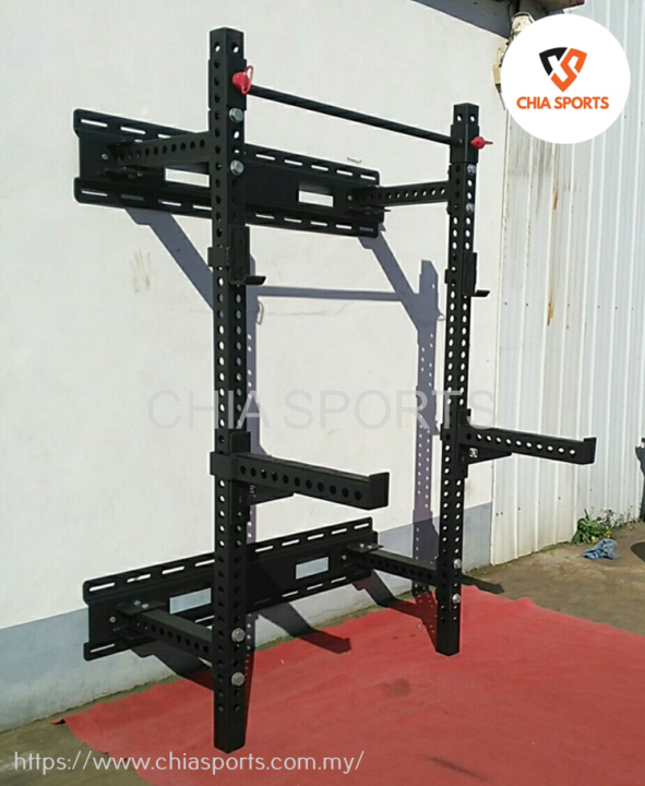 Foldable CF Rack Wall-Mounted Fold Back Wall Mount Rack Squat Power Rig ...