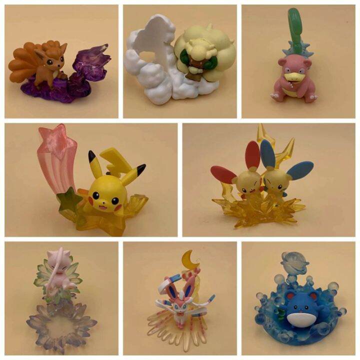 Anime Figure Pokemon Pikachu Eevee Slowbro Sylveon marill Vulpix Chibi ...
