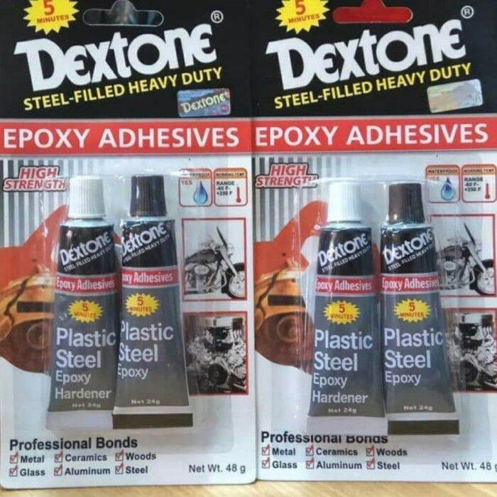 Lem dextone hitam putih epoxy Perekat bahan besi beton | Lazada Indonesia