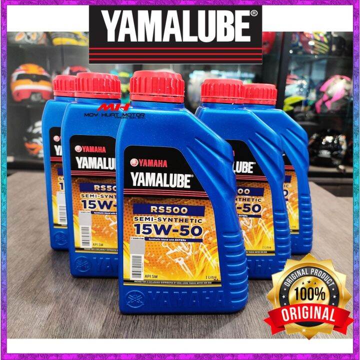 100% ORIGINAL YAMALUBE SEMI SYNTHETIC 15W-50 ENGINE OIL / ORI YAMALUBE 15W 50 RS500 MINYAK HITAM ...