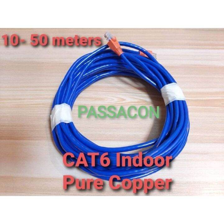 【COD】 10m to 50m COMLINK CAT6 UTP CABLE INDOOR PURE Copper (LAN CABLE) Blue | Lazada PH