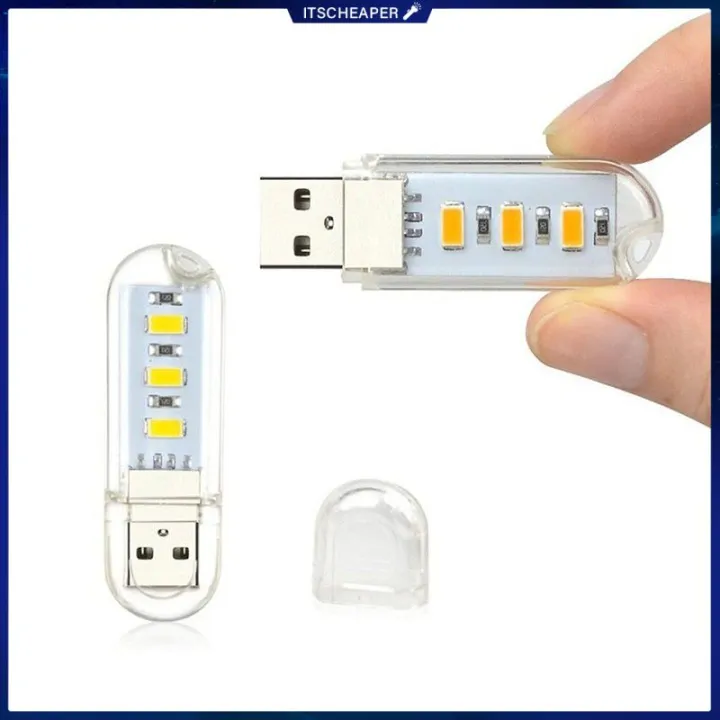คุณภาพ Super Bright Mini 3 LEDS USB คอมพิวเตอร์ LED โคมไฟกลางคืน | Lazada.co.th