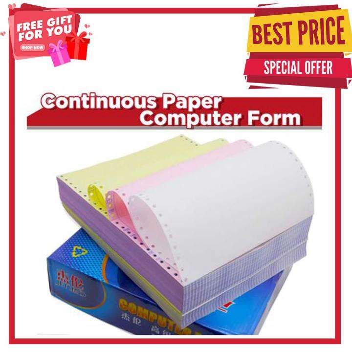 3 Ply Carbonless Continuous Computer Form 9.5 x 5.5 inches Tear off ...