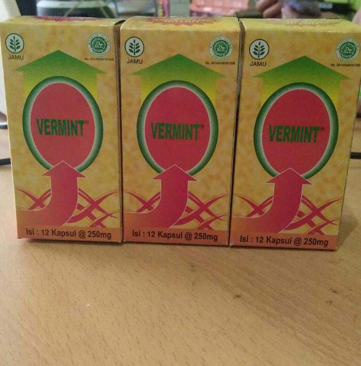 Vermint 12 kapsul | Obat Penyakit Tifus | Isi 12 Kapsul / vermin /obat ...