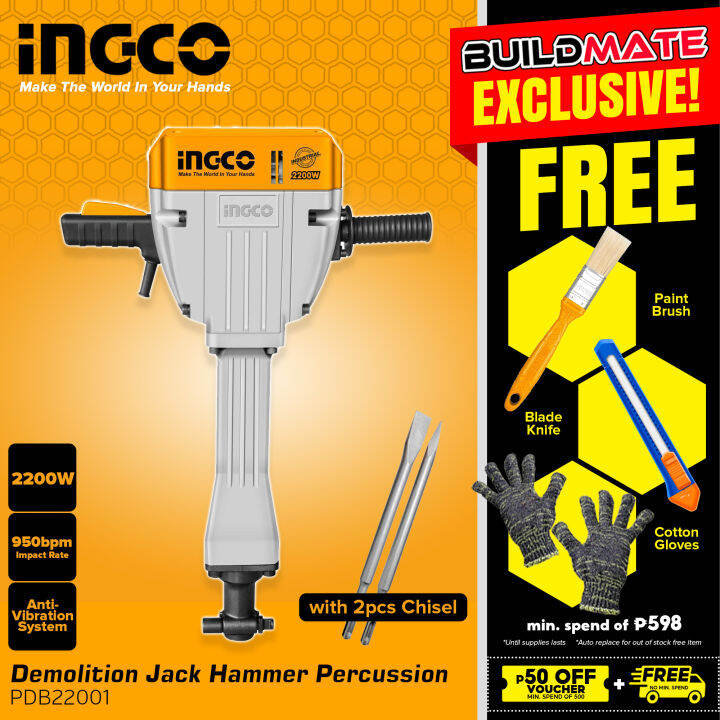 INGCO Demolition Hammer 2200W PDB22001 •BUILDMATE• IPT | Lazada PH
