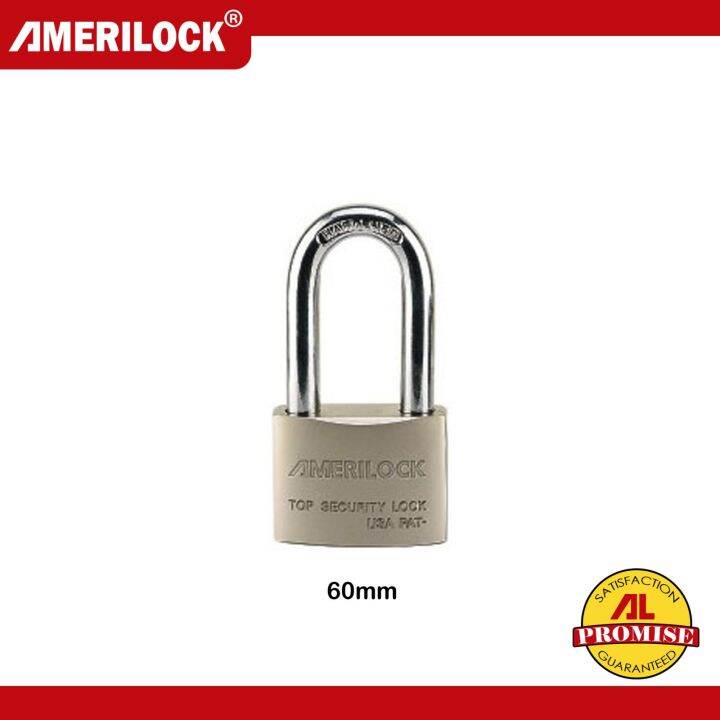 AMERILOCK Heavy Duty Stainless Padlock for Gate Long Shackle Pearl ...