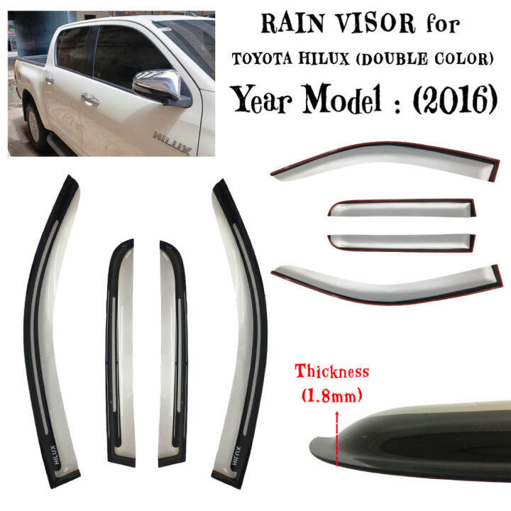 CPA RAIN VISOR For TOYOTA HILUX 2016 2017 2018 2019 2020 2021 2022 ...
