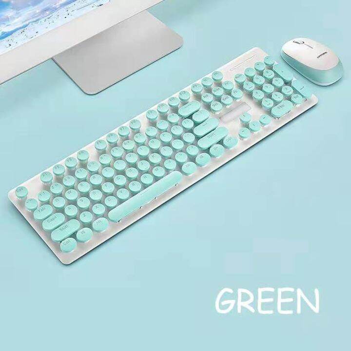 N520 / K19 Wireless Keyboard And Mouse Set Macaron Color Fully ...