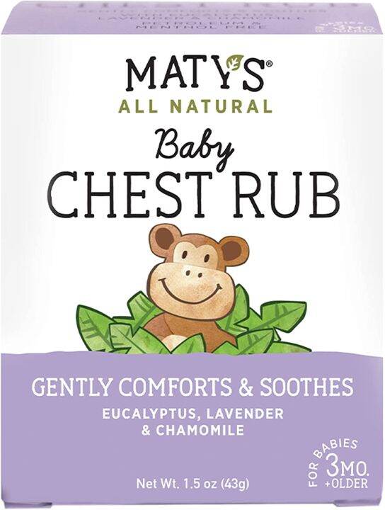 Maty's All Natural Baby Chest Rub Made with Soothing Eucalyptus ...
