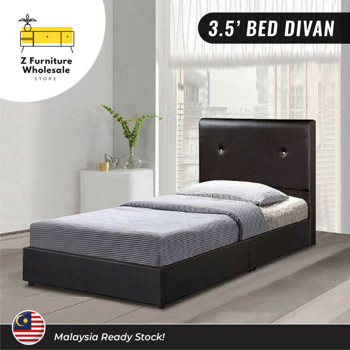 Single / Super Single PVC Leather Upholstered Bed Divan with Base ...