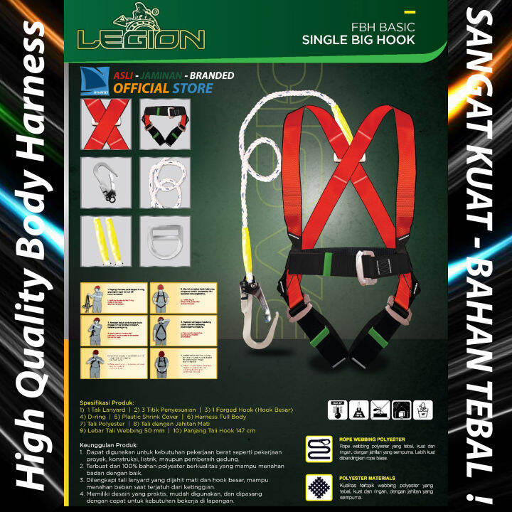 Tali Keselamatan Safety Webbing TANGGUH - Full Body Harness Single Big ...
