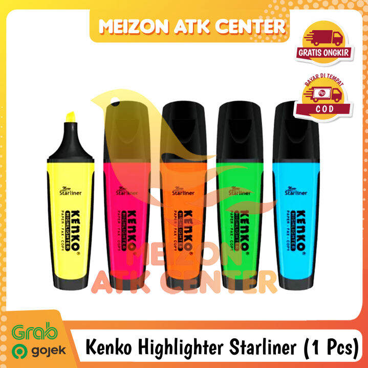 KENKO HIGHLIGHTER NEW STARLINER / MARKER WARNA / PENANDA BUKU [1 PCS ...