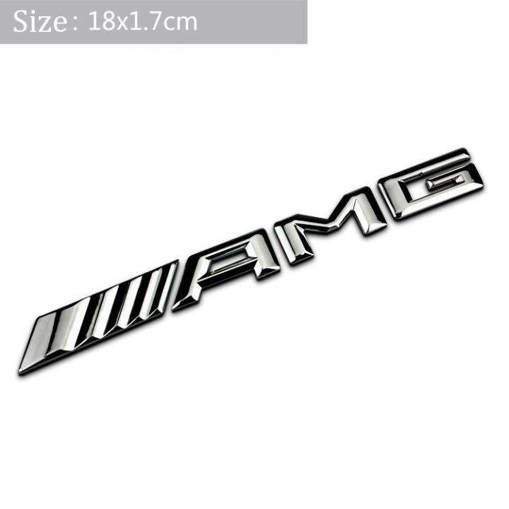 1Pcs Bright black AMG Logo Car Body Metal Sticker Auto Rear Emblem ...