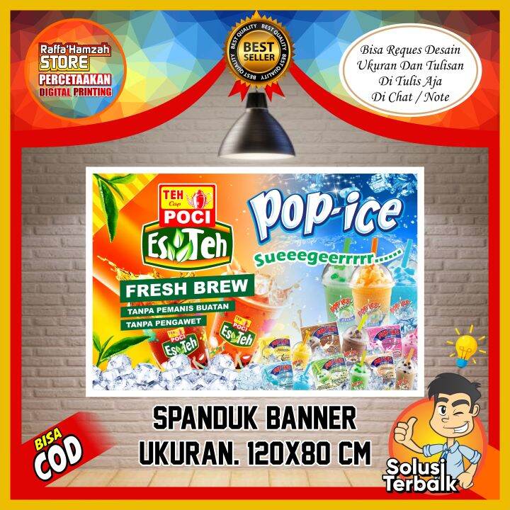 Spanduk Banner Teh Poci Spanduk Pop Ice Model Terbaru Spanduk Teh Poci ...