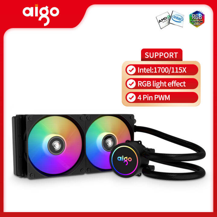 Aigo AC SE 120 240 360 Liquid Cpu Cooler 4 Pin Pwm 12cm Rgb LED Fan For ...