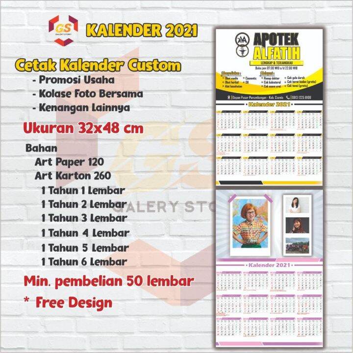 Kalender custom foto / toko / perusahaan | Lazada Indonesia