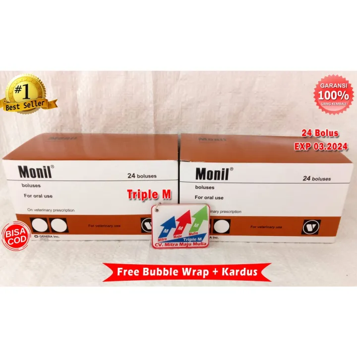 MONIL 24 Bolus (1box) - Obat Cacing Sapi Kuda Babi Kerbau Domba Kambing ...
