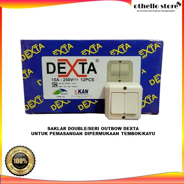 Saklar double seri Outbow dexta SNI Cream saklar kayu permukaan ...