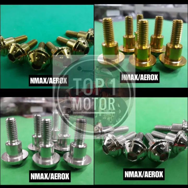 HENG ORIGINAL CRANK CASE COVER BOLT MODEL: NMAX/AEROX (6PCS.) UMBRELLA ...
