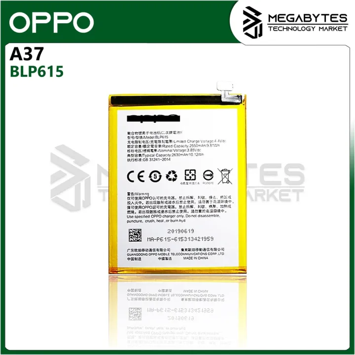 Original Oppo A37 Battery BLP615 2630mAh Capacity | Lazada PH