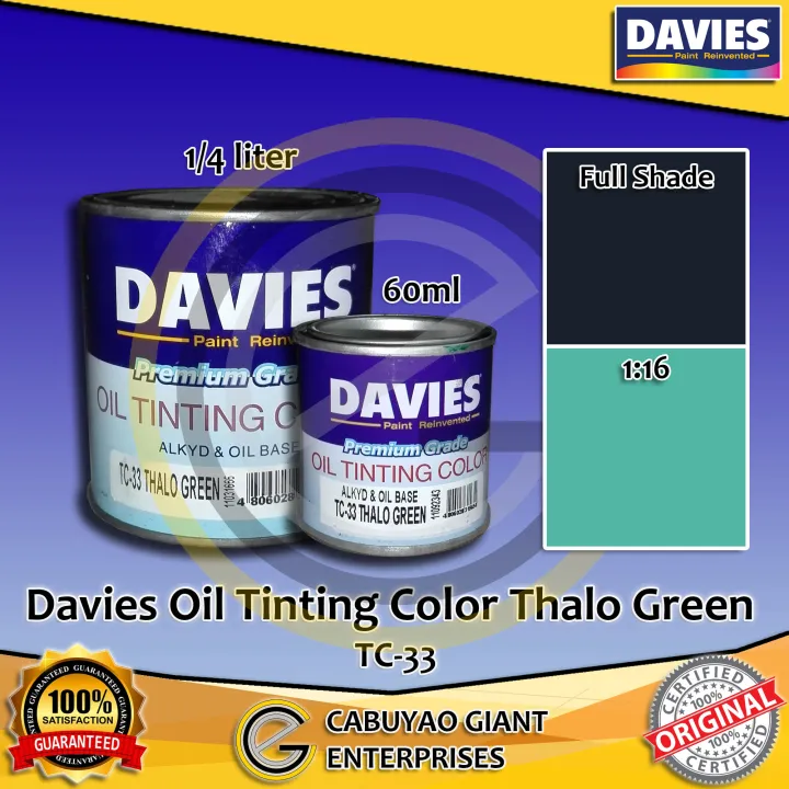 Davies Oil Tinting Color Alkyd and Oil Base TC-33 Thalo Green [ 1/4 ...