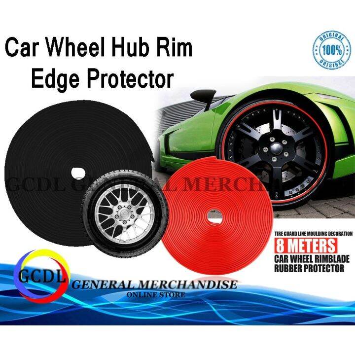 8m Car Wheel Hub Rim Edge Protector Tire Guard Line Sticker Rubber Strip | Lazada PH