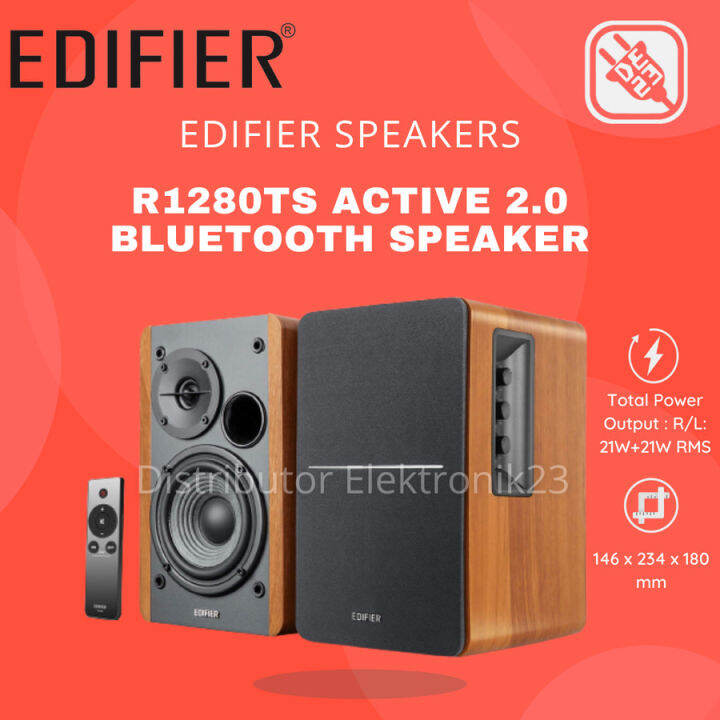 Edifier R1280DB Active 2.0 Powerful Bookshelf Speakers Classic Wooden ...