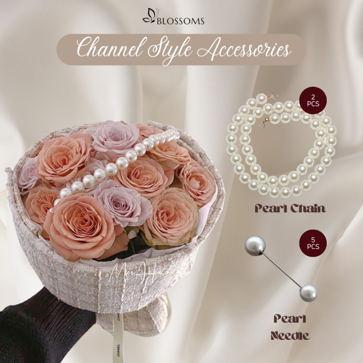 [MY Ready Stock] Chanel Style Fabric Flower Bouquet Gift Wrapping Paper ...