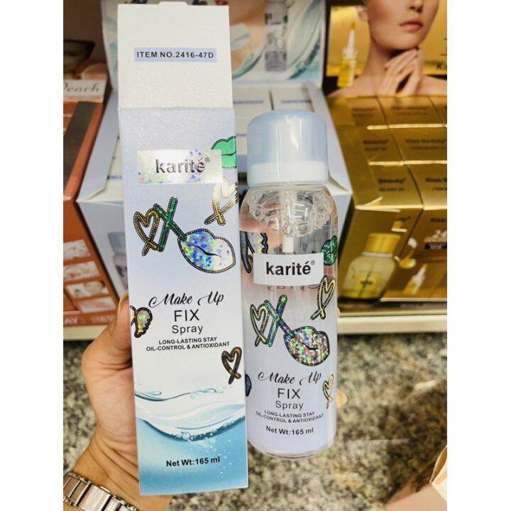Karite Makeup Fix Spray 175ml.สเปรย์น้ำแร่ผสมชิมเมอร์ [ ส่งจากไทย ...