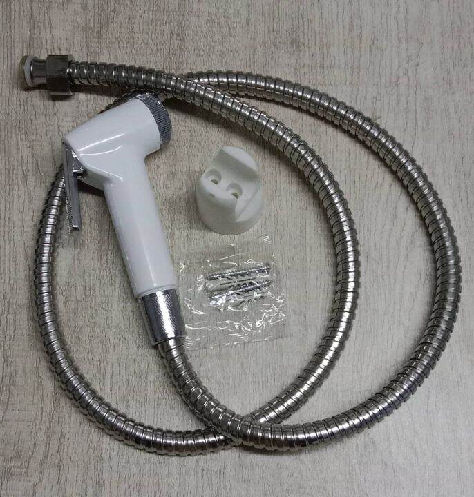 white bidet with stainless hose set | Lazada PH