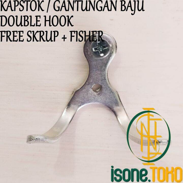 Gantungan Baju Kapstok Double Hook - Gantungan 2 Kait Baju Handuk ... Gantungan Baju Kapstok Double Hook - Gantungan 2 Kait Baju Handuk ...