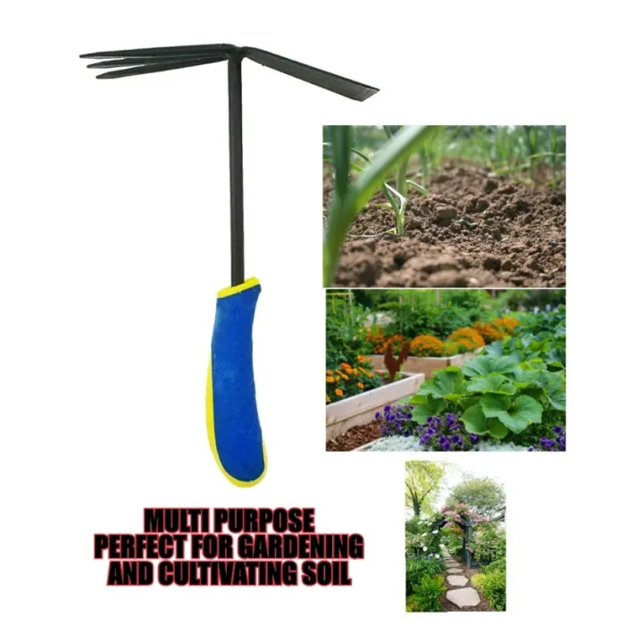 11.7" Garden Tools Rake Double Head Hoe Weeding Trowel Bonsai Gardening ...