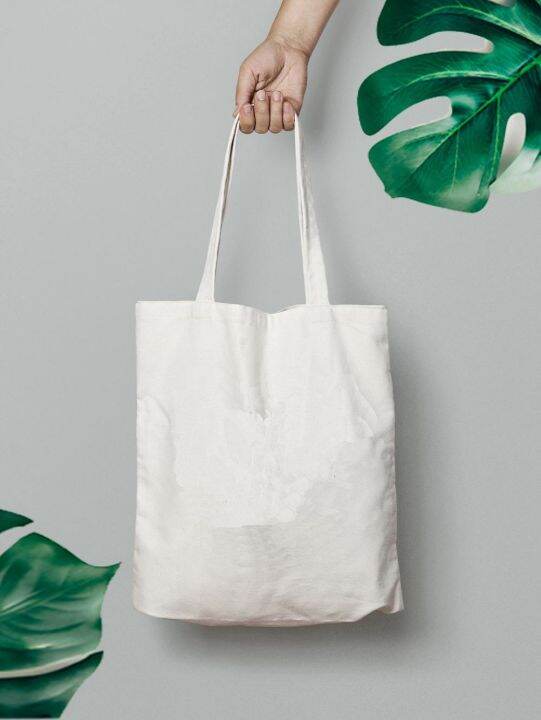 TOTEBAG KANVAS PUTIH POLOS PAKAI RESLETING / TOTE BAG POLOS | Lazada ...