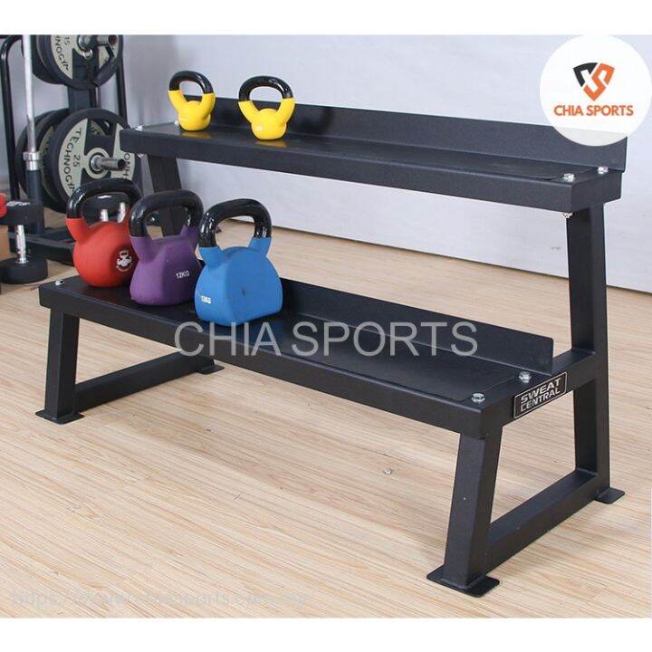 Two Tier Kettlebell Rack Premium Dumbbell Rack Multilevel Weight ...