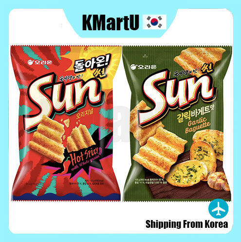 [Orion] Sun Chip Flavor (Hot Spicy / Garlic Baguette) / Korean Snack ...