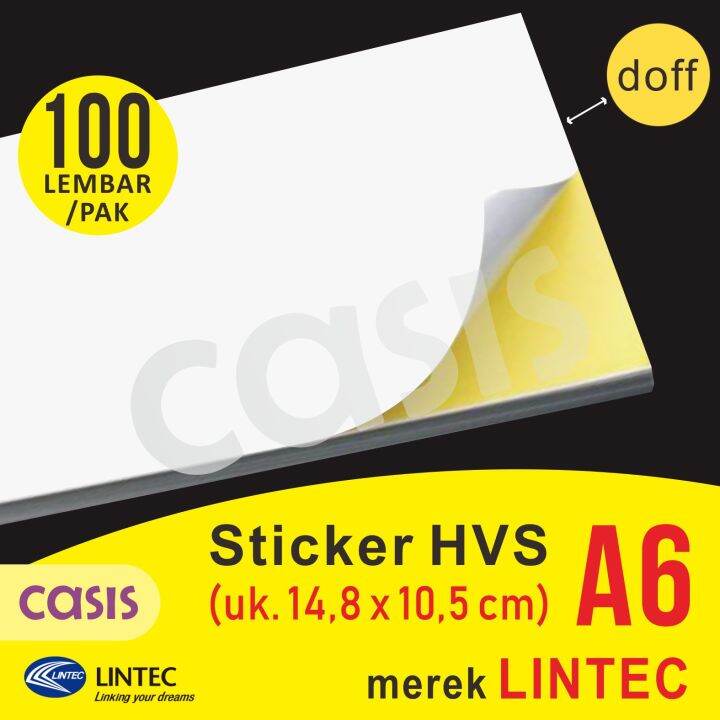 Sticker HVS A6 isi 100 lembar / Kertas Stiker HVS Lintec Doff matte A6 ...