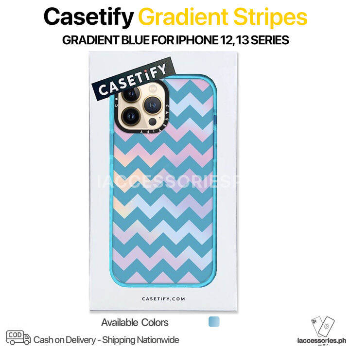 Casetify Gradient Stripes Blue Case for iPhone 12 12 Pro 12 Pro Max 13 Mini 13 13 Pro 13 Pro Max ...