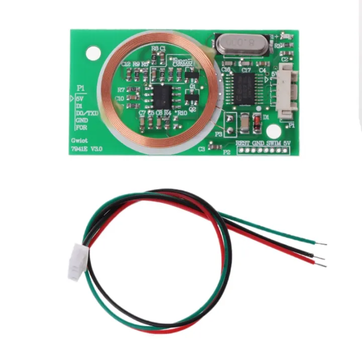 EM4100 8ซม. เครื่องอ่าน RFID โมดูลไร้สาย UART 3Pin 125KHz DC 5V ชุด ...