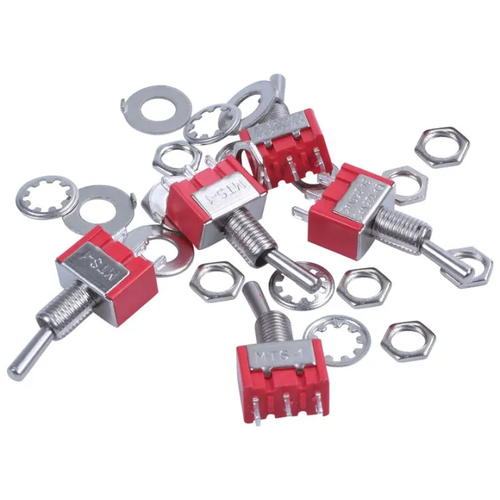 5 x On/Off Small Toggle Switch Miniature SPST 6mm - AC250V 3A 120V 5A ...