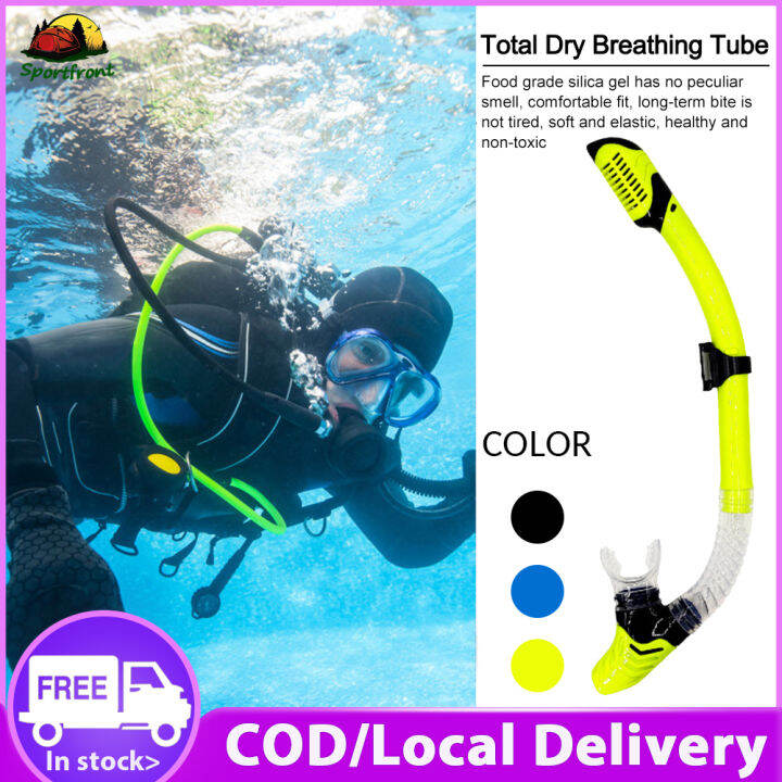 Diving Breathing Tube Snorkeling Full Dry Underwater Swimming Breather ...