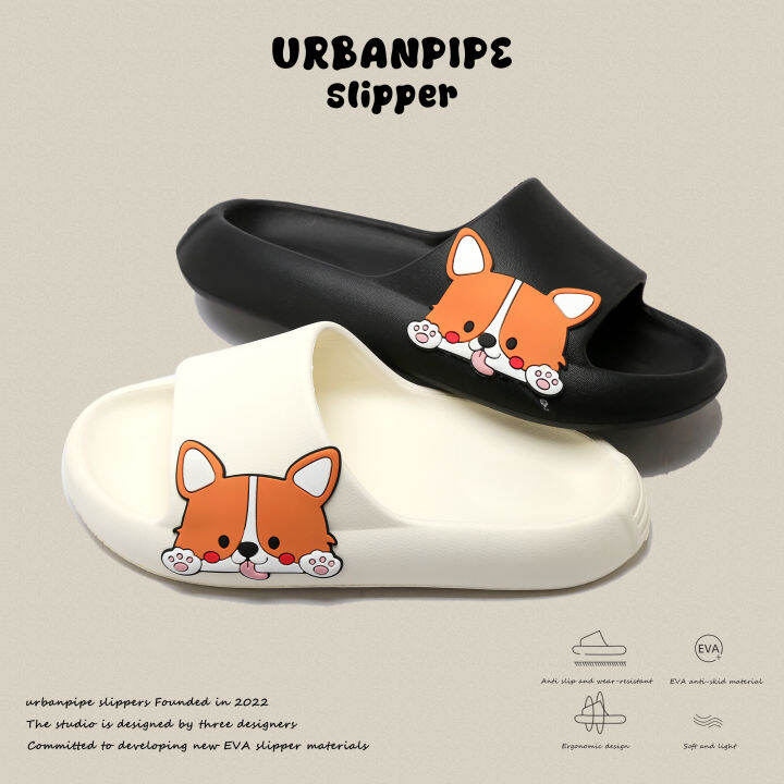 URBANPIPE Slip On Fat Slippers For Women Soft Sole Slide White Branded ...