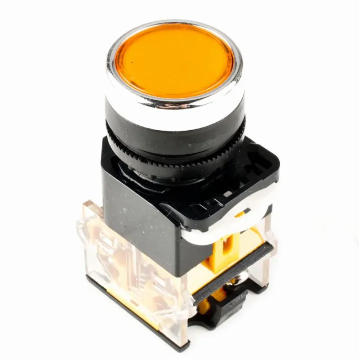 1pcs,YELLOW Push Button Self-locking Press Switch Heavy Duty Power LA38 ...